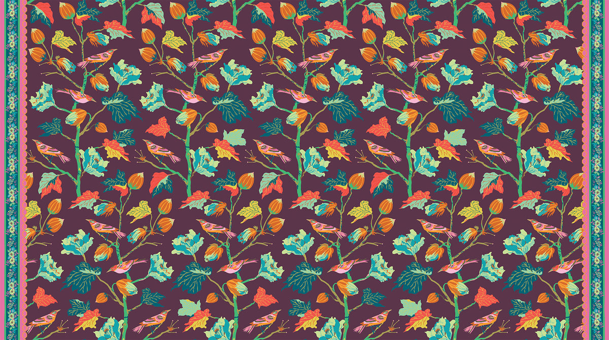 Fabric - Figo - Kathy Dougherty - Kindred Sketches - Prosperity Plum ...